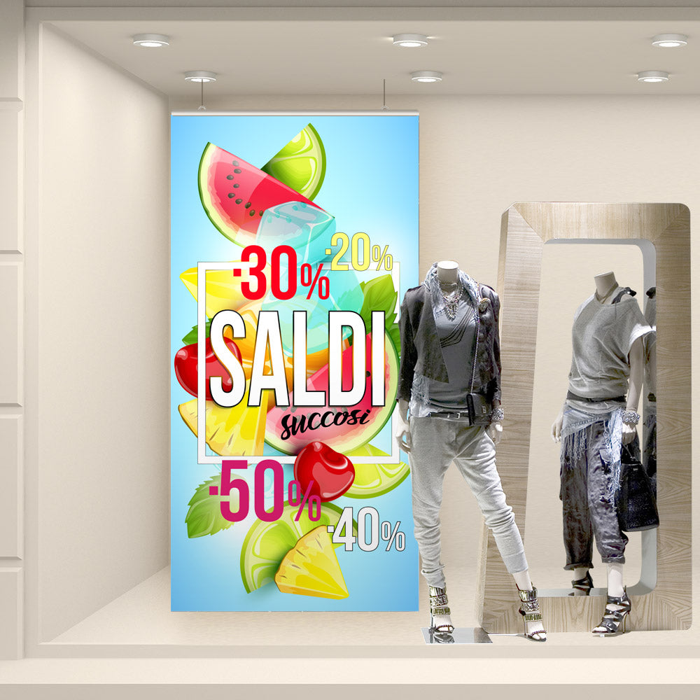 Fondale Vetrine Saldi fresh fruit - Adesivi Murali