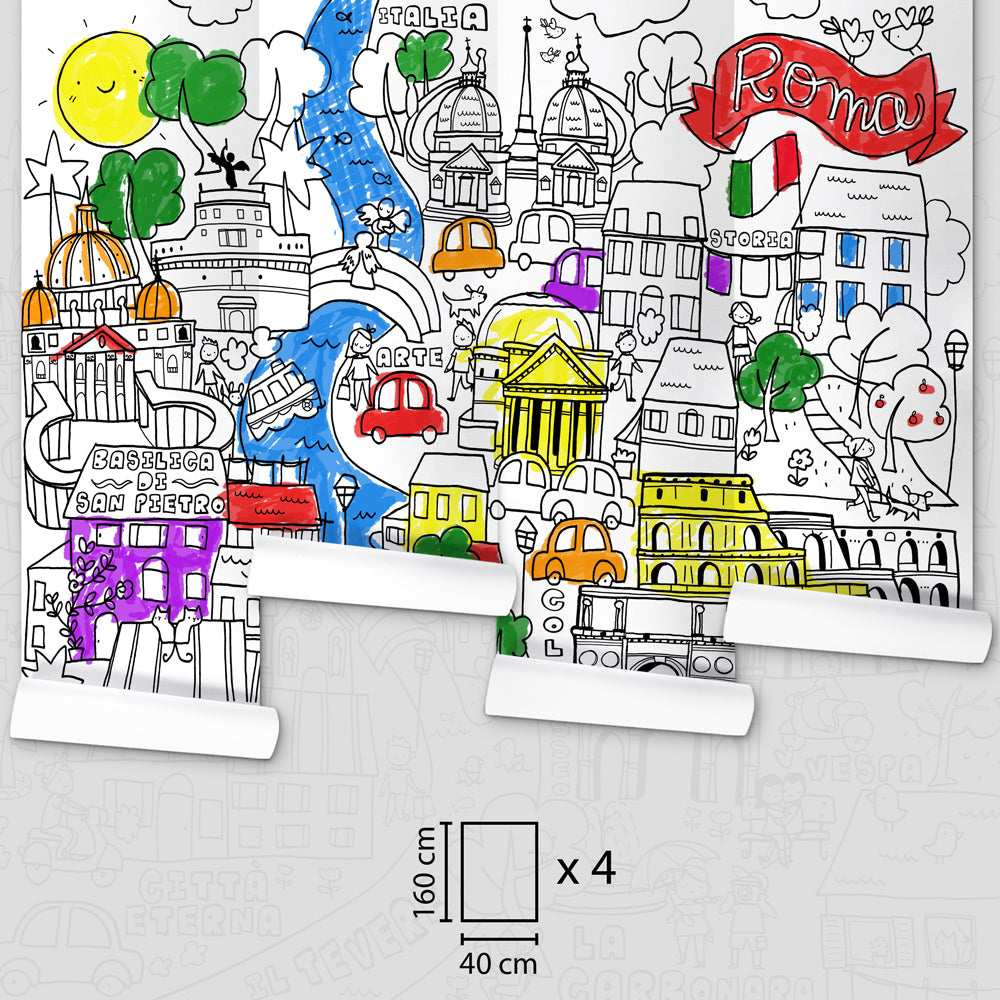 Poster XL da colorare Roma - Adesivi Murali