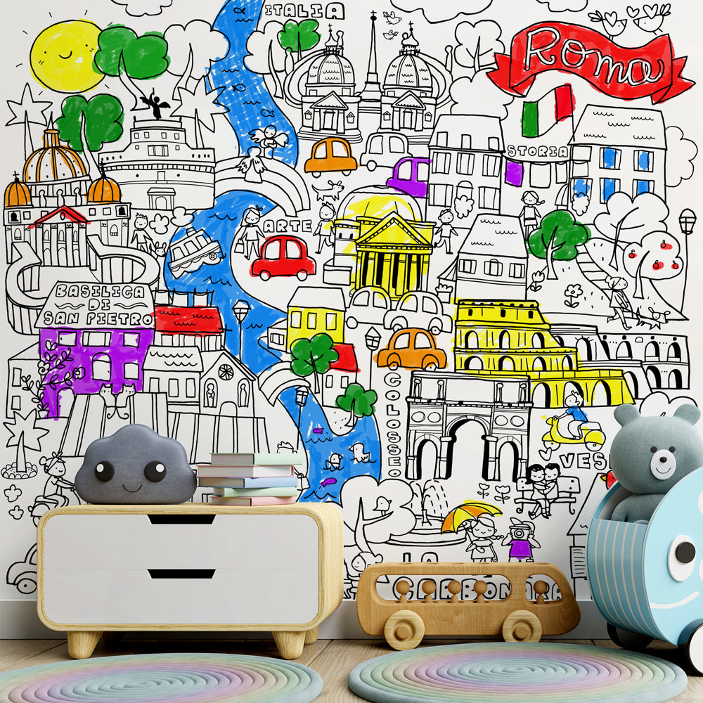Poster XL da colorare Roma - Adesivi Murali