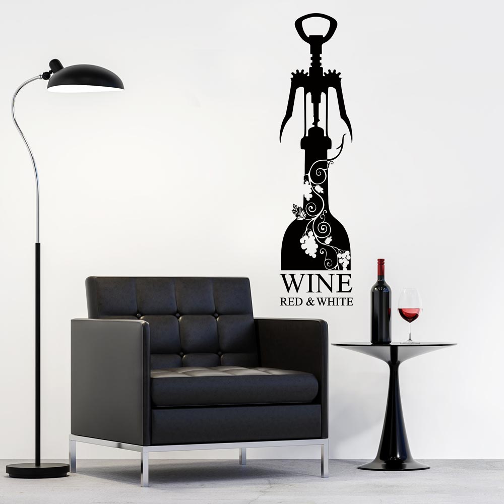 Sticker murale Cucina Vino rosso e bianco - Adesivi Murali