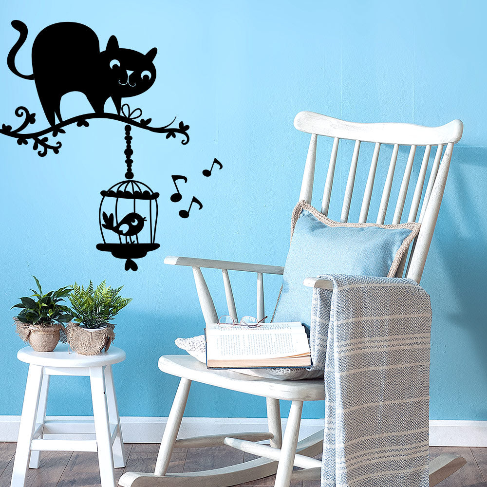 Sticker Gatto sul ramo - Adesivi Murali