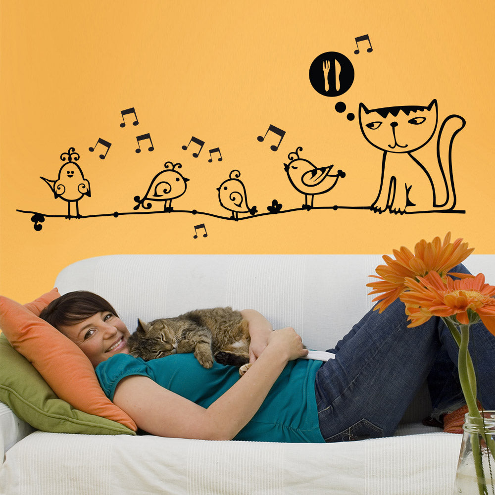 Sticker Gatto cacciatore - Adesivi Murali