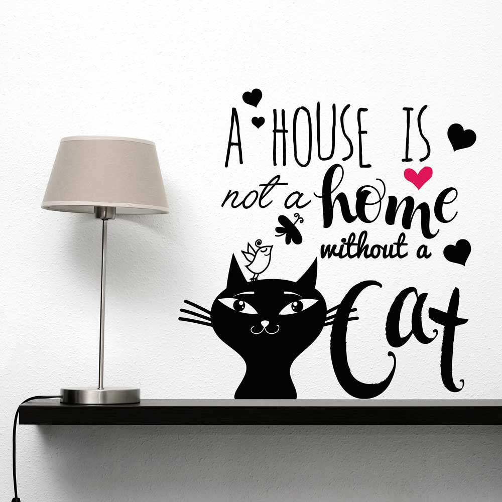 Sticker House with cats - Adesivi Murali