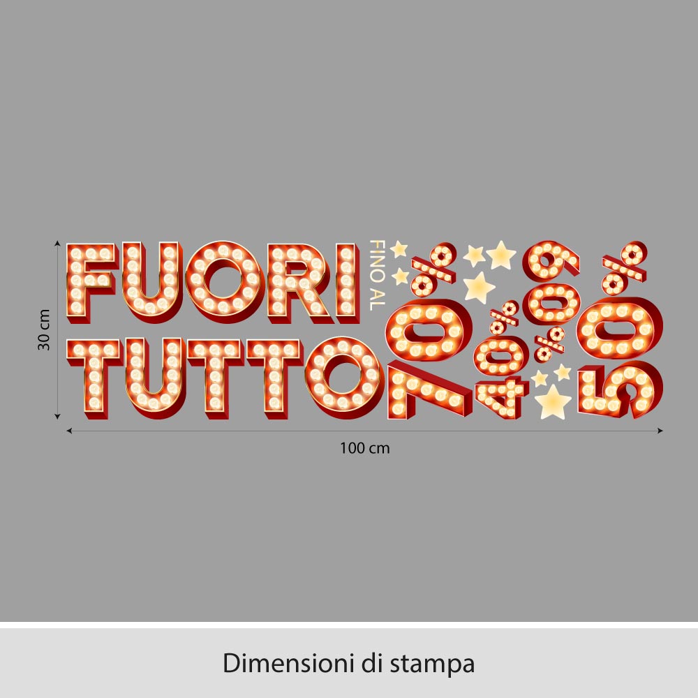 Vetrofania con Fuori tutto hollywood - Adesivi Murali